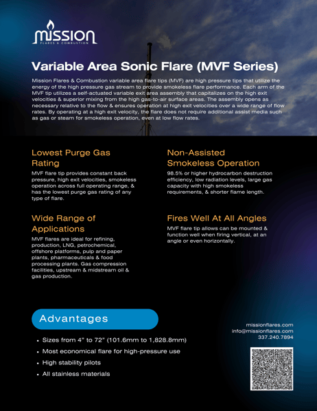 Spec Sheets | Mission Flares and Combustion